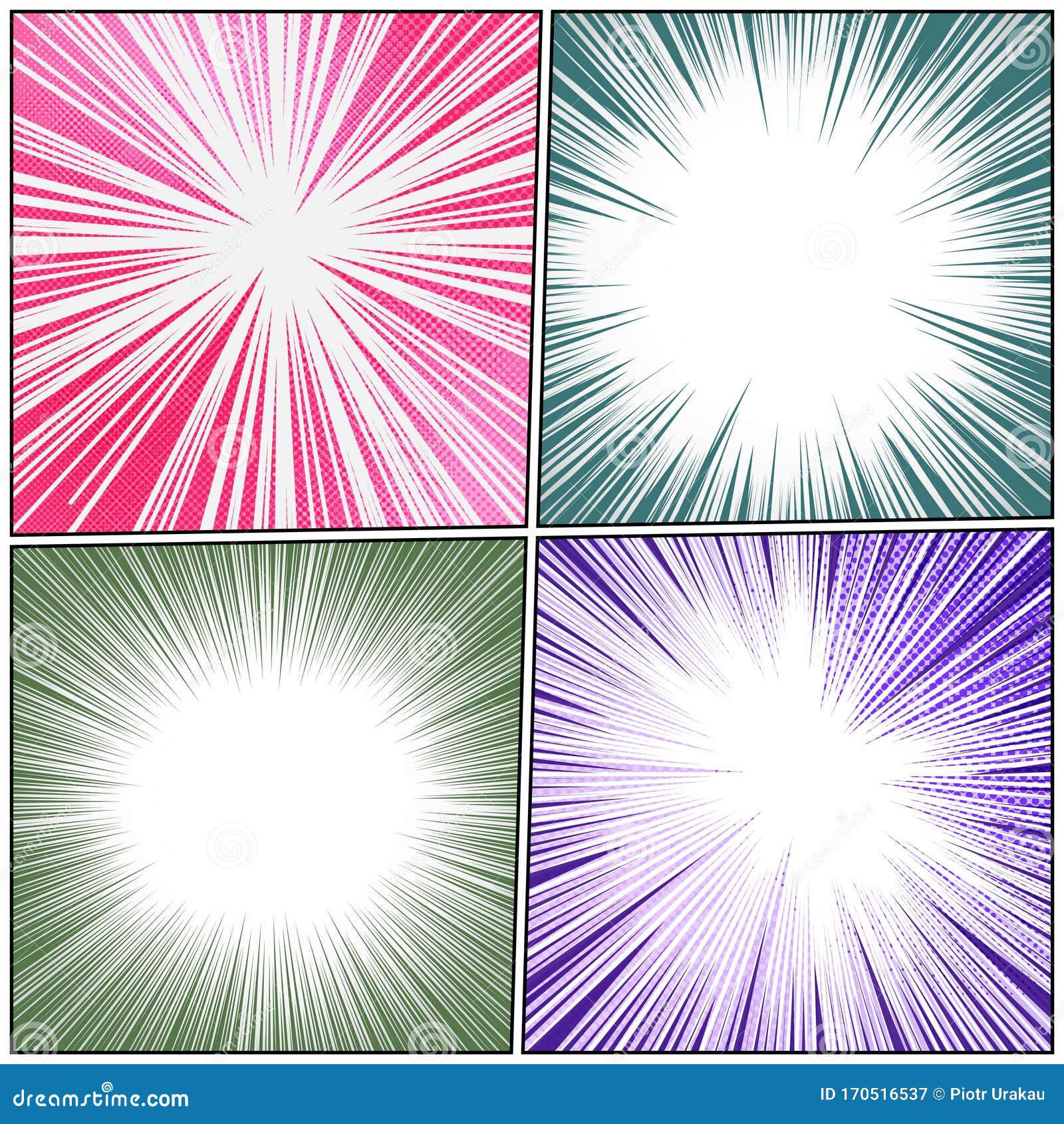 Colorful Comic Explosive Backgrounds Composition Stock Vector ...
