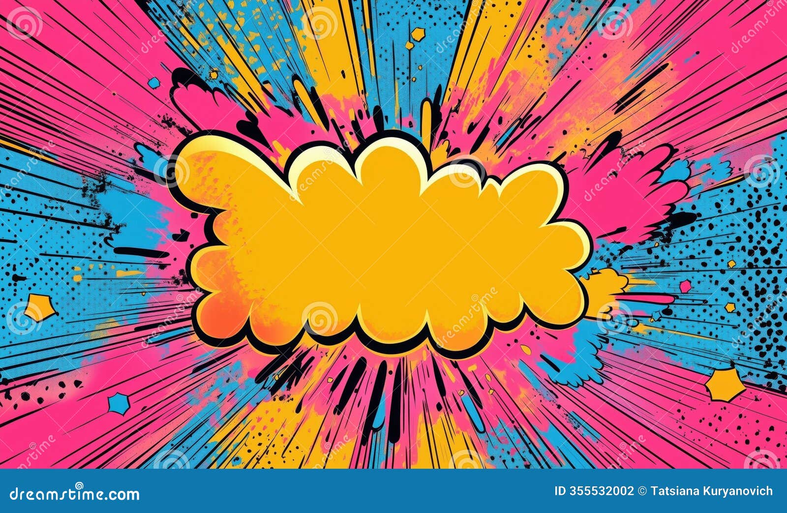 Colorful Comic-style Explosion Background with Vibrant Pink, Blue, and ...