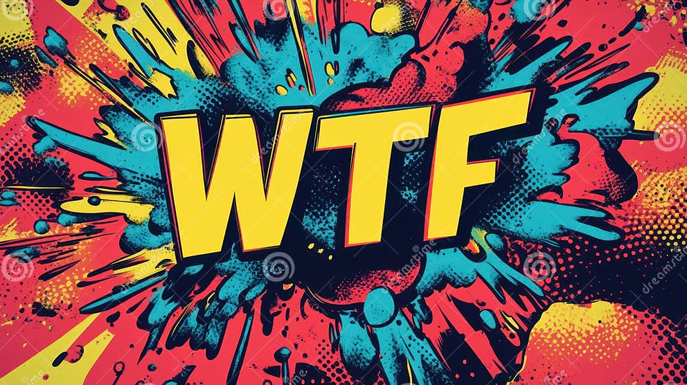 Colorful Comic Style Explosion with WTF Text Stock Illustration ...