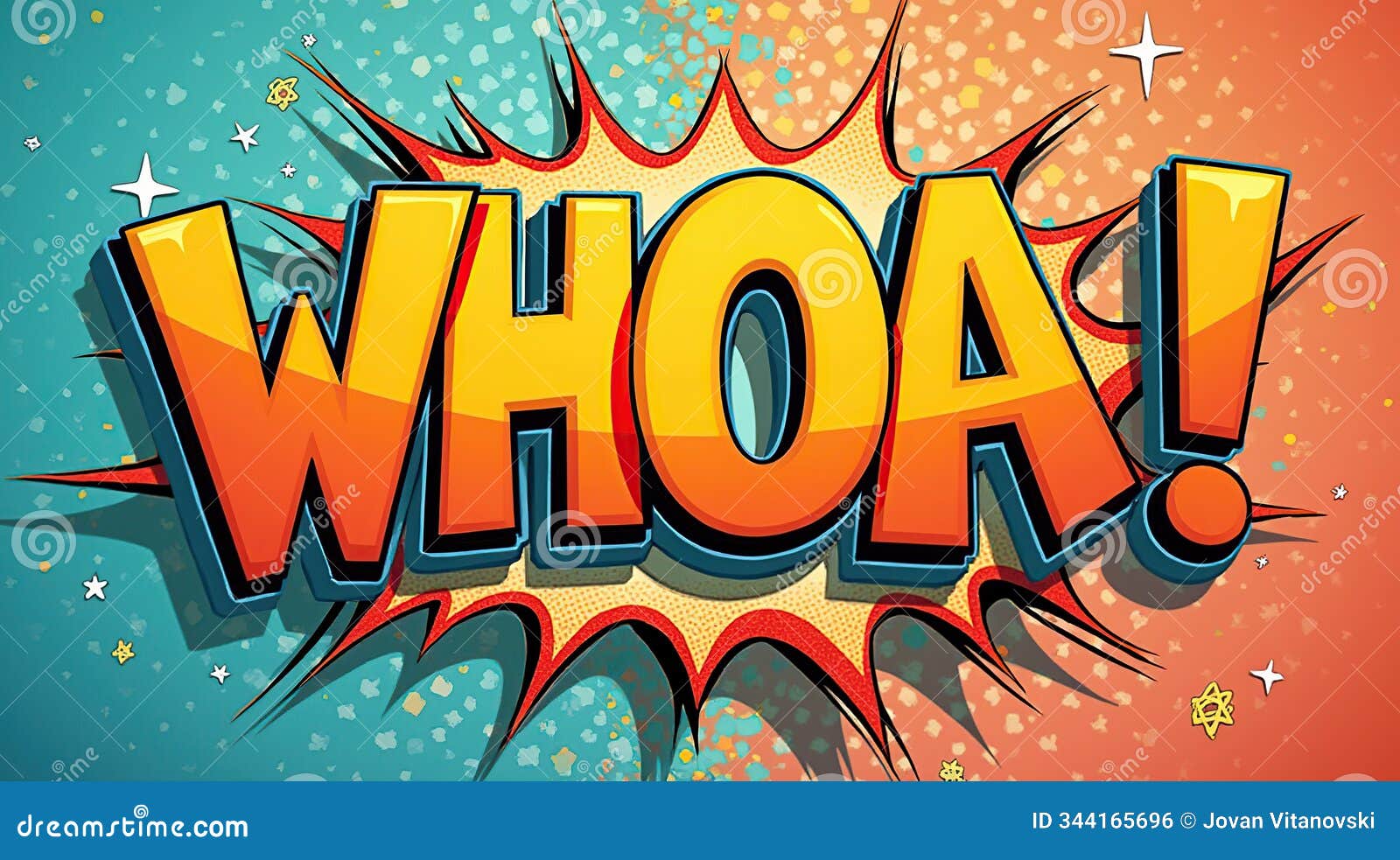 Bold Comic Style Text Explosion with the Word Whoa Stock Illustration ...
