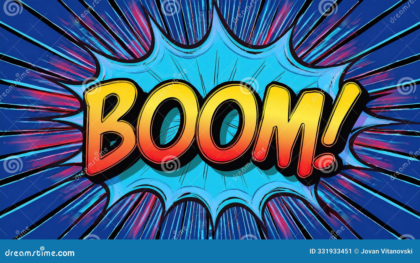 Comic Style Explosion with Boom Text in Vibrant Colors Stock ...