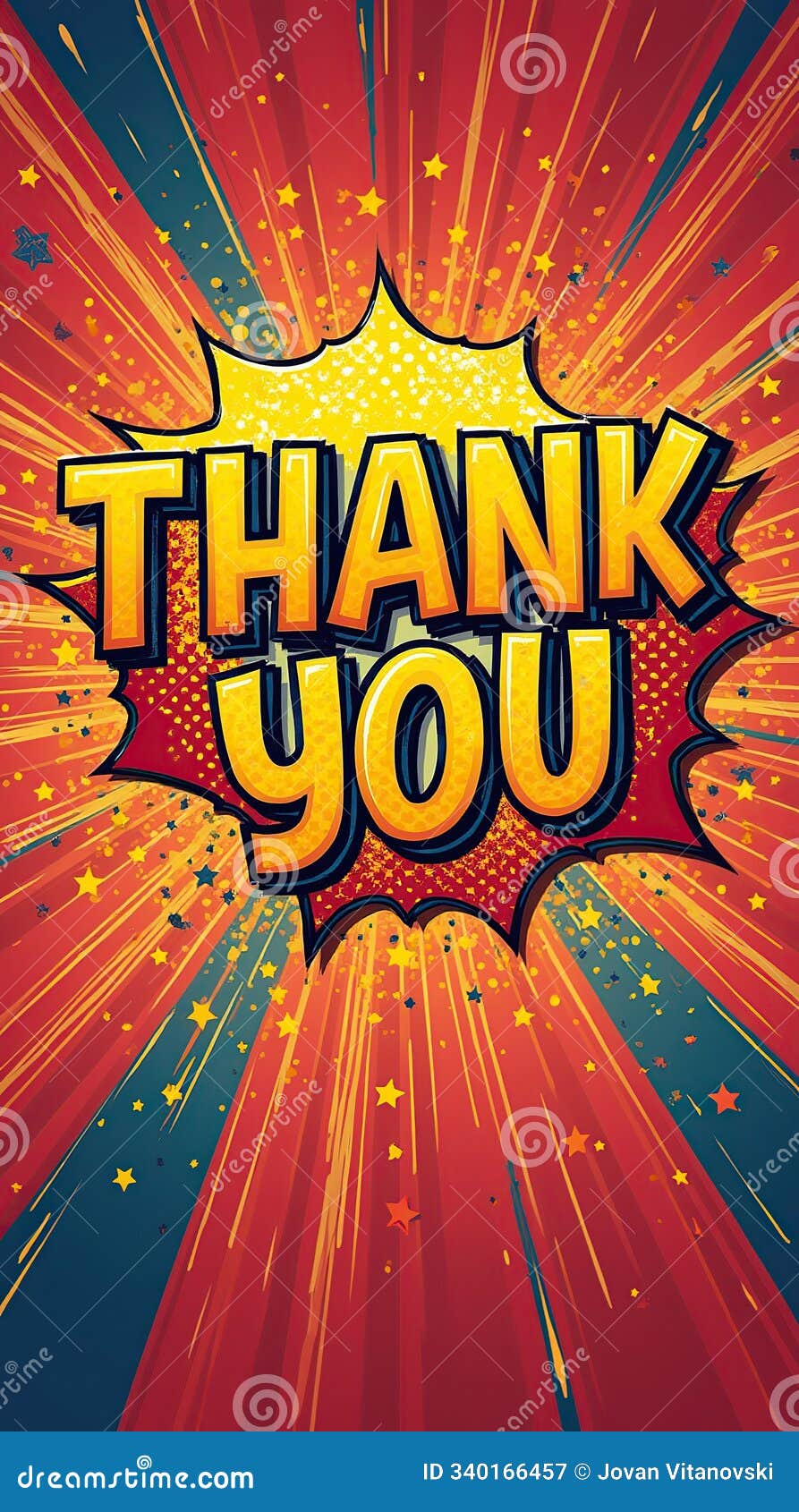 Bright Comic Style Thank You Message with Vibrant Explosion Design ...