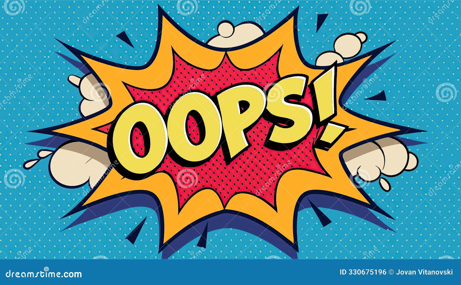 Colorful Comic Style Pop Art Background with Oops Text Stock ...