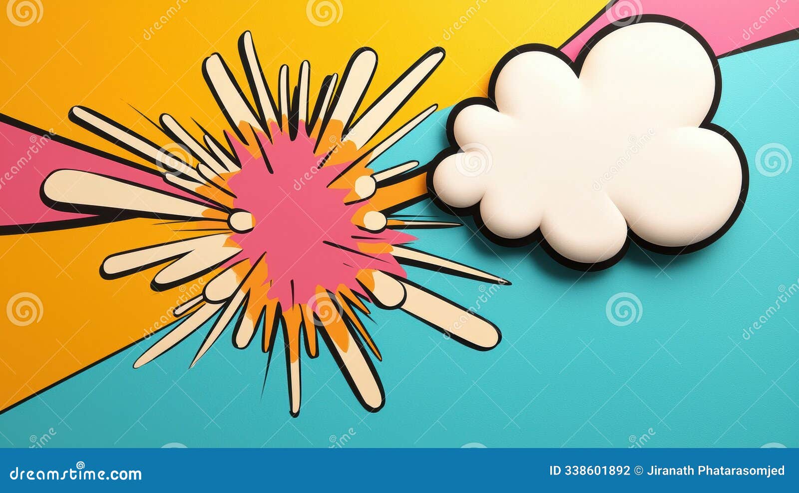 Colorful Comic Style Pop Art with Sound Effects Visuals Stock ...