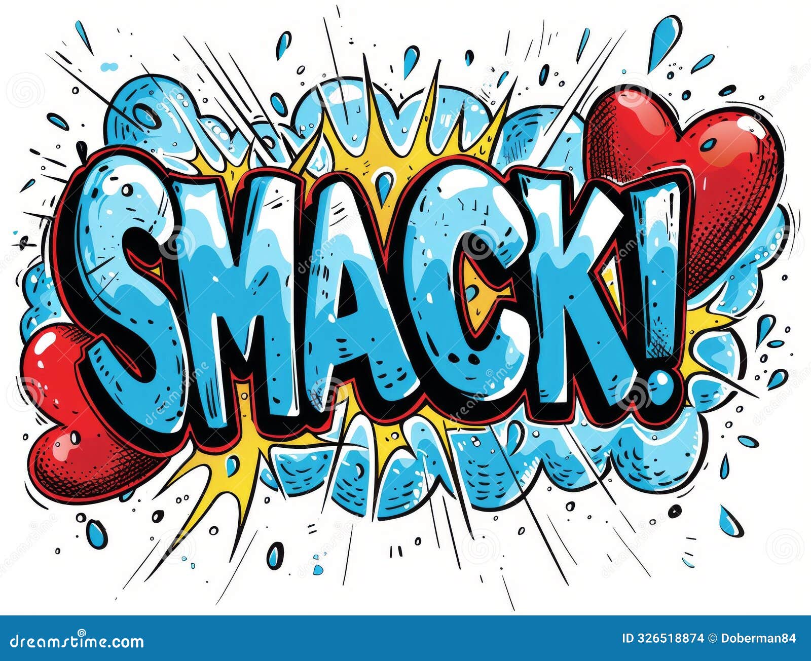Colorful Comic-style SMACK Text with Explosive and Heart Elements in ...