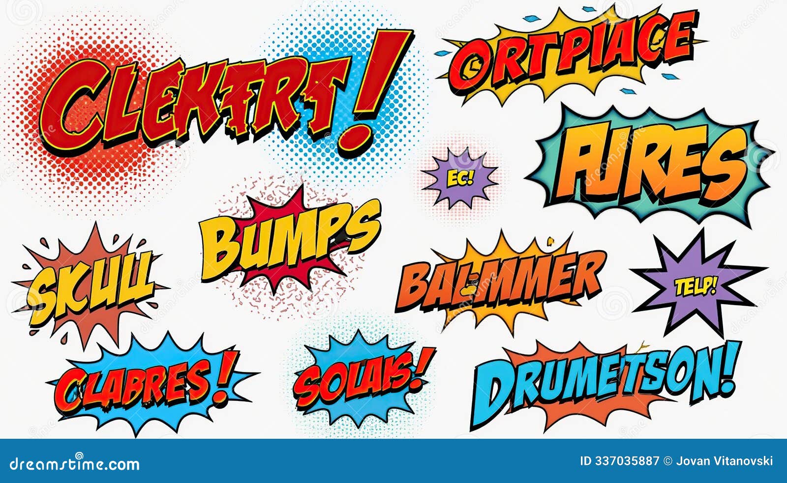 Colorful Comic Text Effects with Graphic Elements and Pop Art Style ...