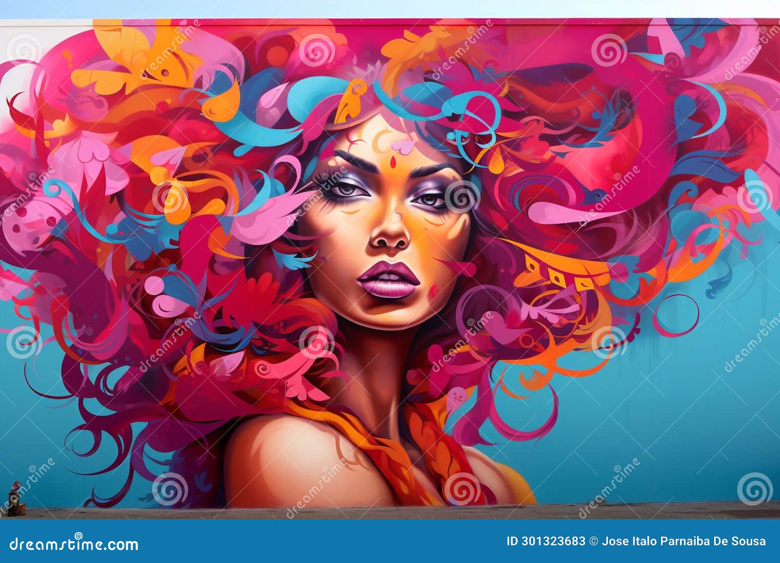 Colorful Commitment Vibrant Street Art Stock Illustration ...