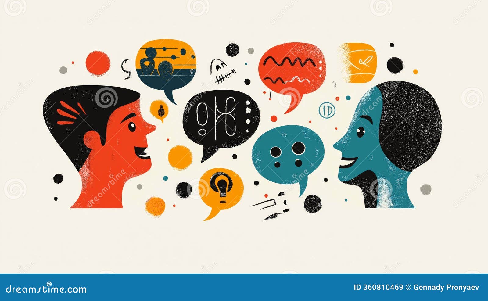 Colorful Communication and Ideas Exchange with Abstract Speech Bubbles ...