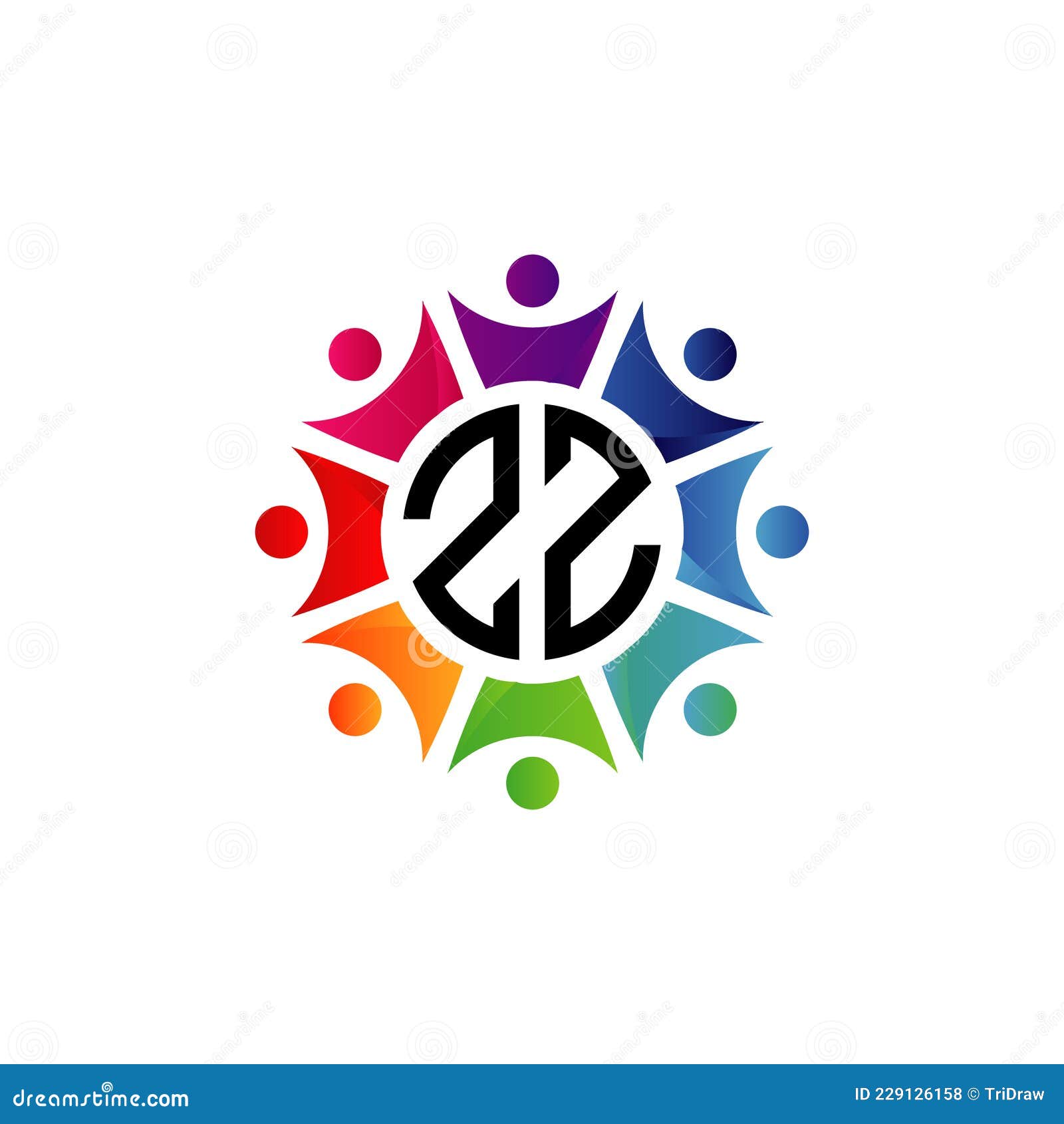 Colorful Community Initial Letters ZZ Logo Stock Vector - Illustration ...