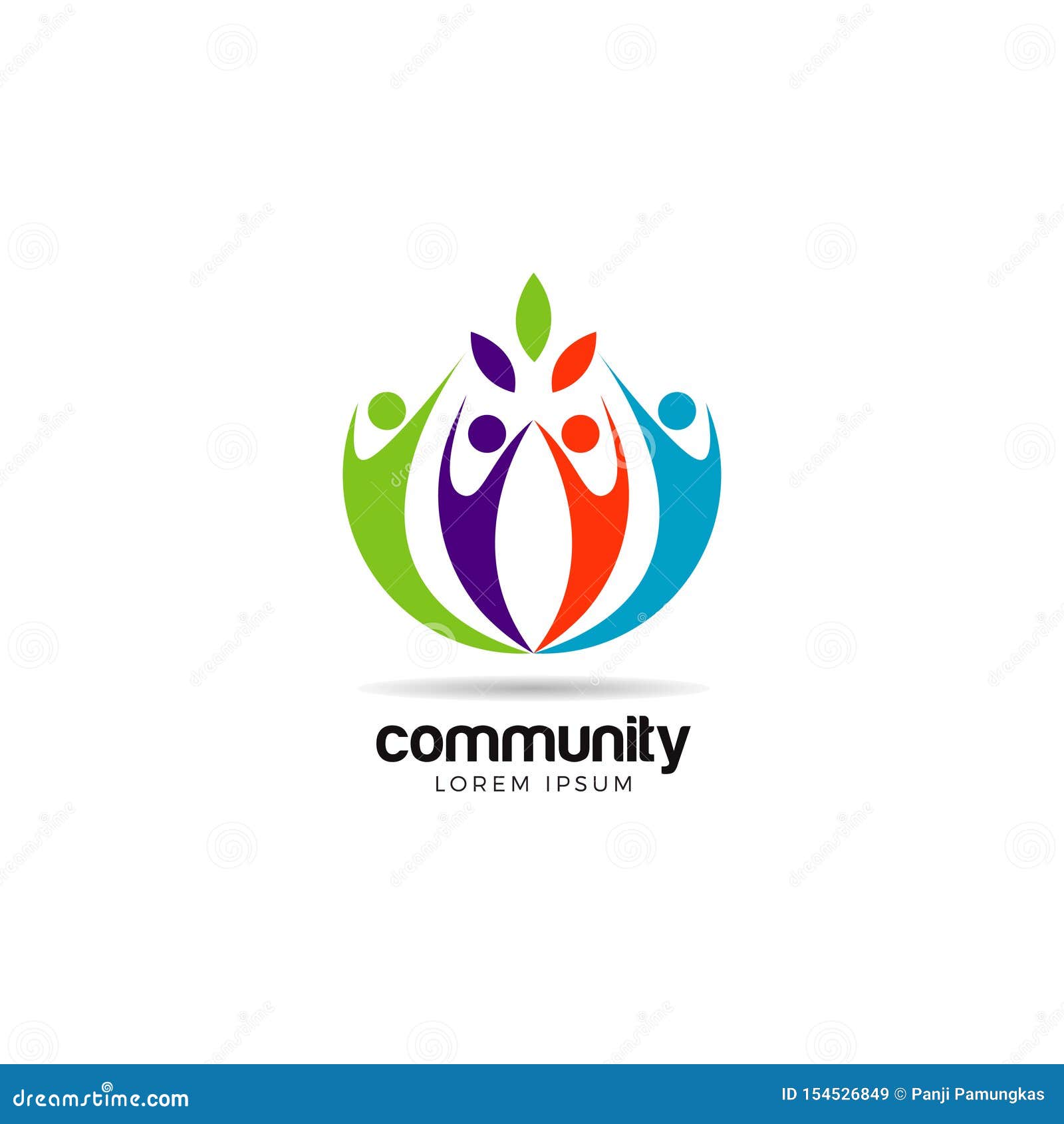 Colorful Community Logo Design Symbol Stock Illustration - Illustration ...