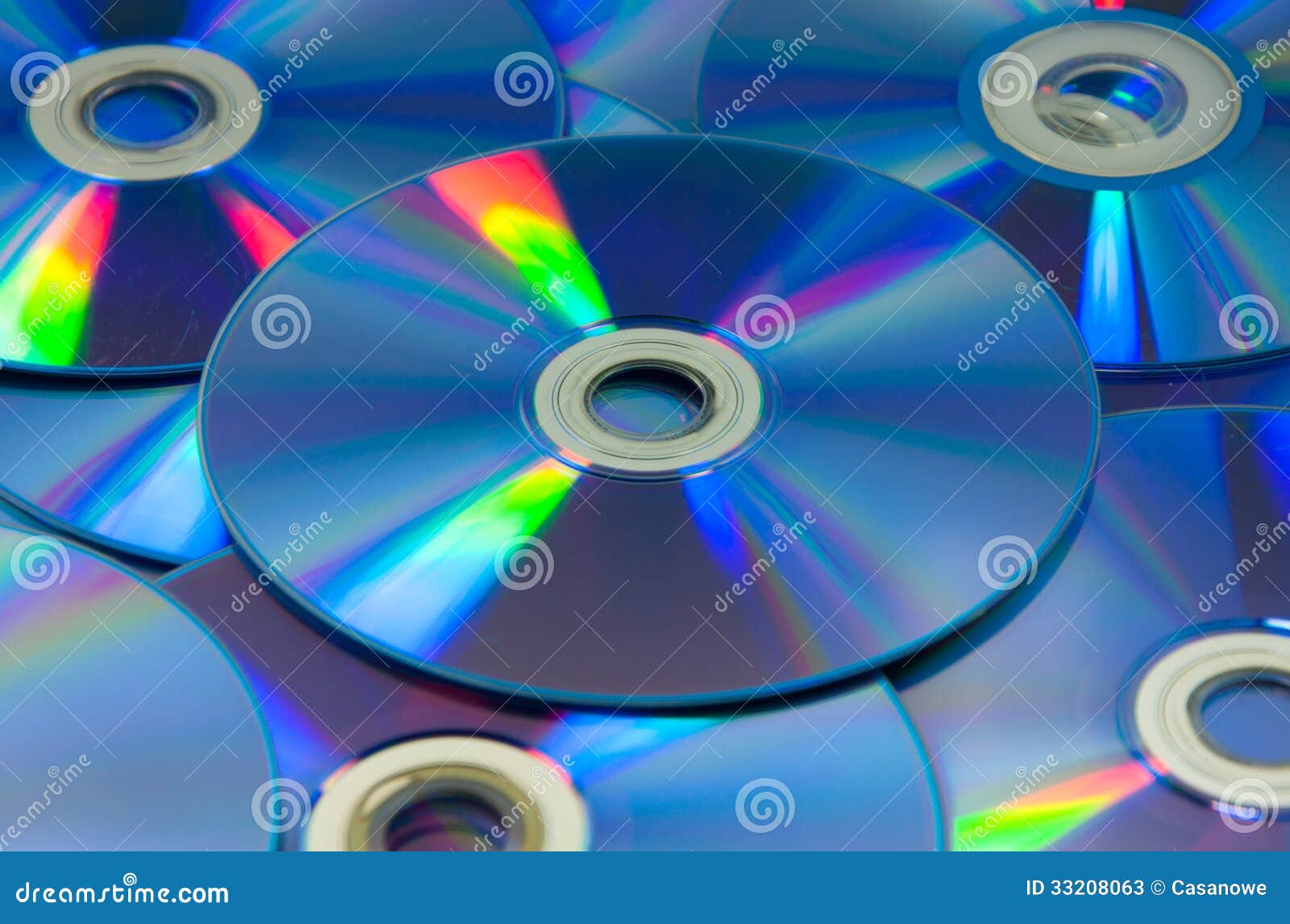Colorful Compact Discs Set of DVD Scattered on a Table Stock Image ...