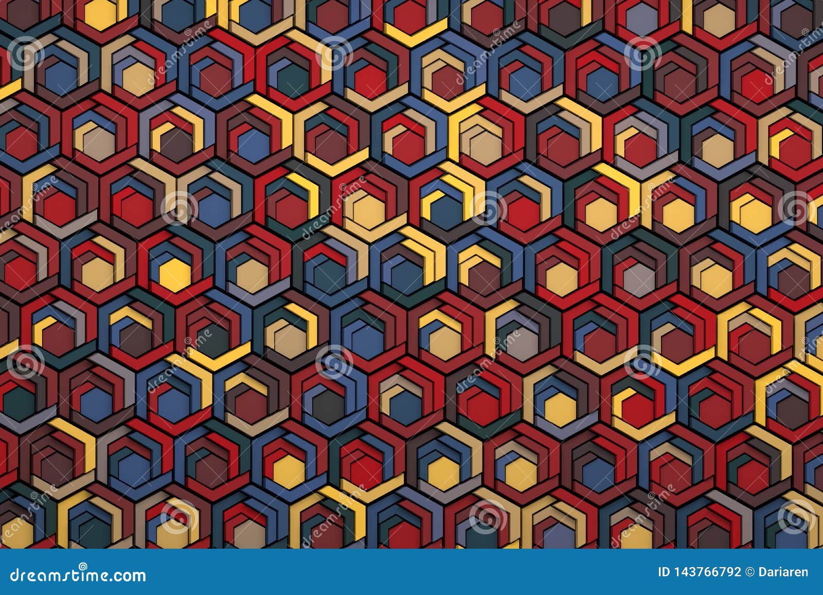 Colorful Complex Hexagonal Pattern Stock Illustration - Illustration of ...