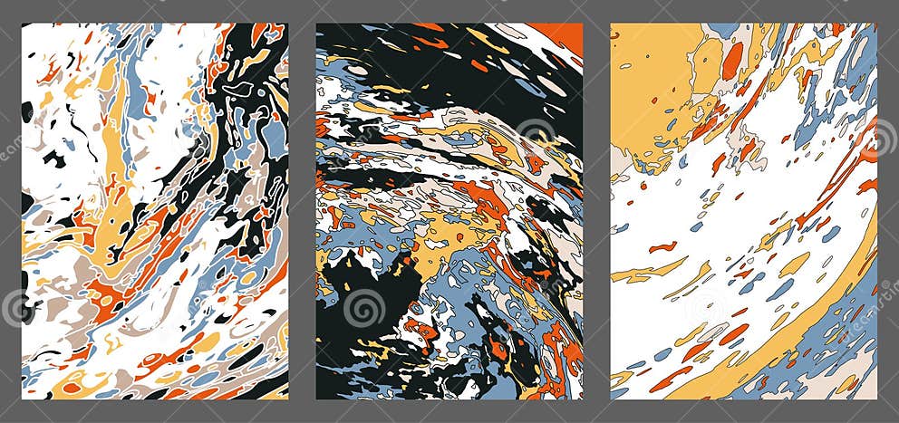 A Colorful Composition of Liquid Art. Dynamic Shapes Create a Vortex ...