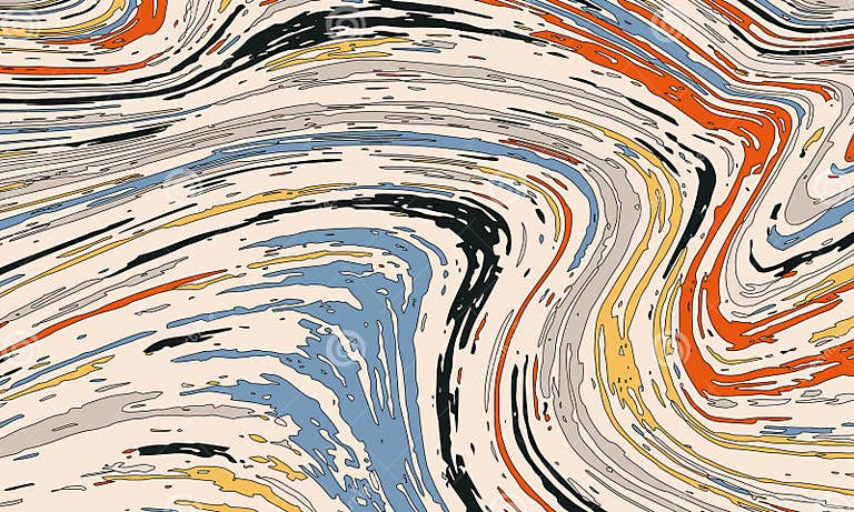 A Colorful Composition of Liquid Art. Dynamic Shapes Create a Vortex ...