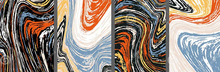 A Colorful Composition of Liquid Art. Dynamic Shapes Create a Vortex ...