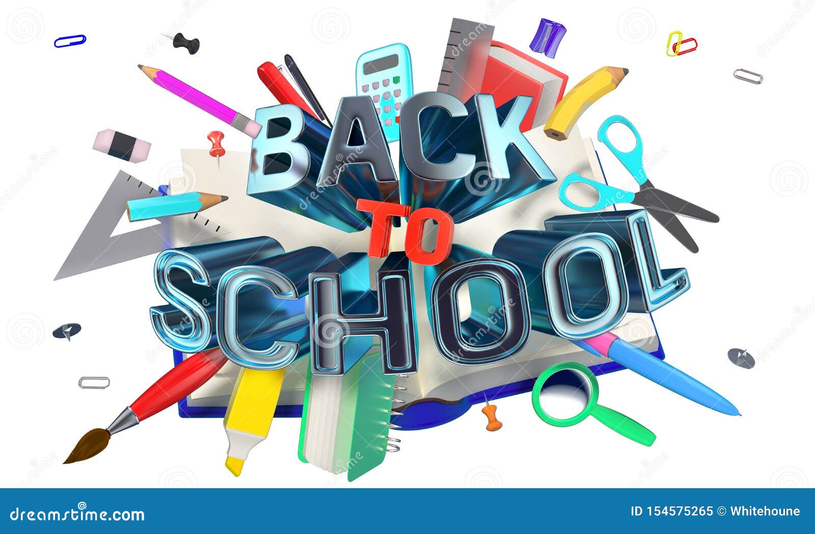Colorful Composition with School Related Objects and Back-to-School ...
