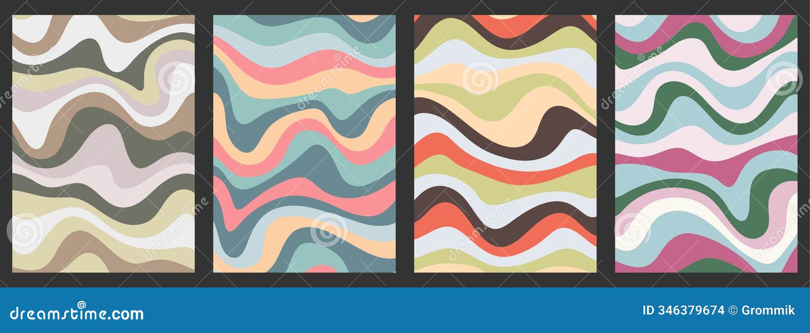 Colored Curved Stripes Move In Flow. Animation. Beautiful Background Of ...