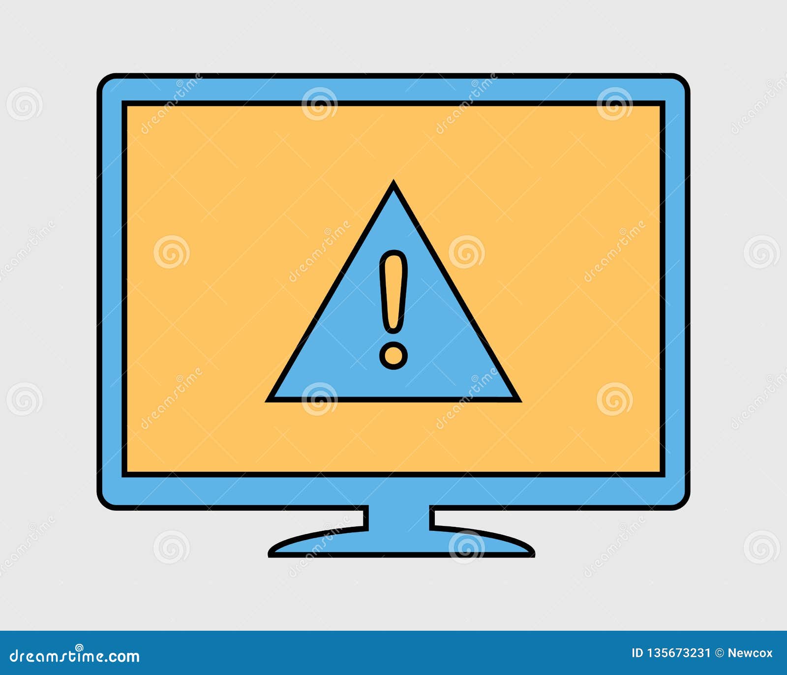 Colorful Computer Error Alarm Icon Stock Vector - Illustration of ...