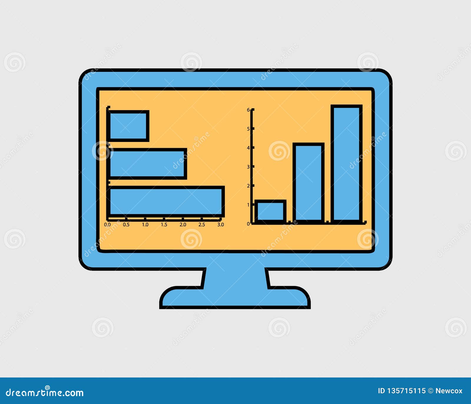 Colorful Computer Graph Icon Stock Vector - Illustration of analyse ...