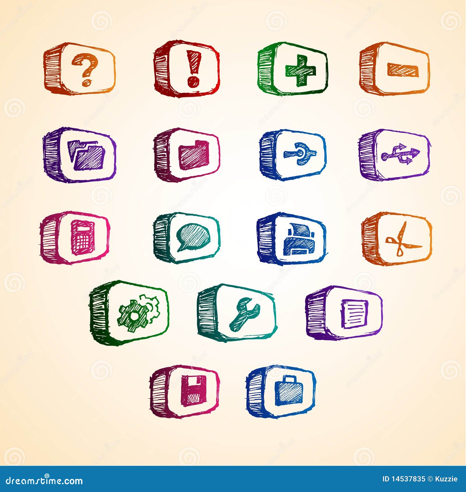 Colorful computer icon stock vector. Illustration of drawing - 14537835