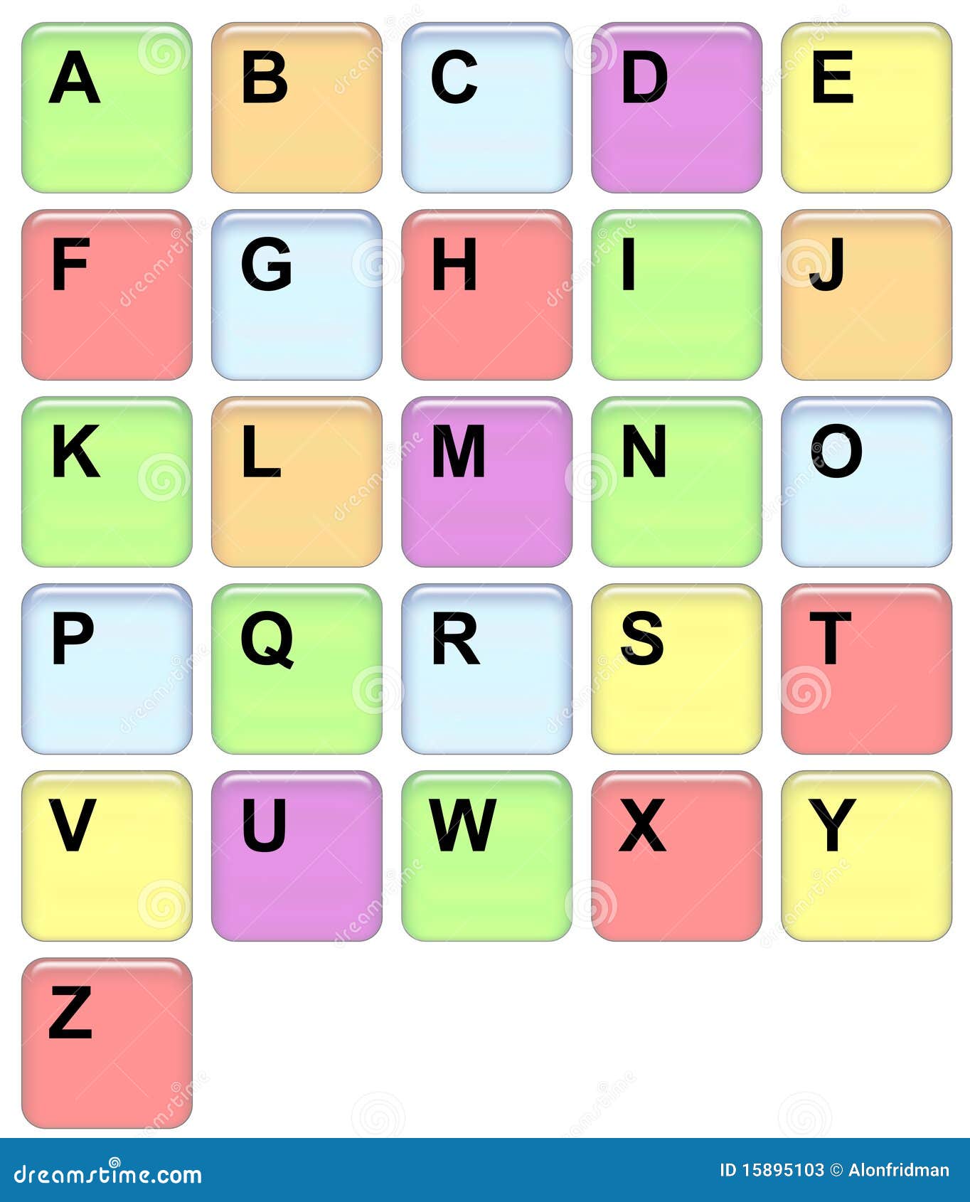 Colorful Computer Keyboard Keys Stock Illustration - Illustration of ...