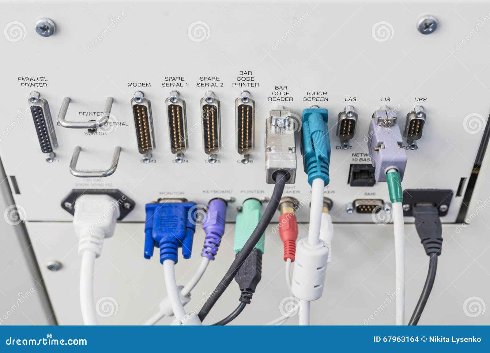 Colorful Computer Many Type of Port Stock Photo - Image of plug ...