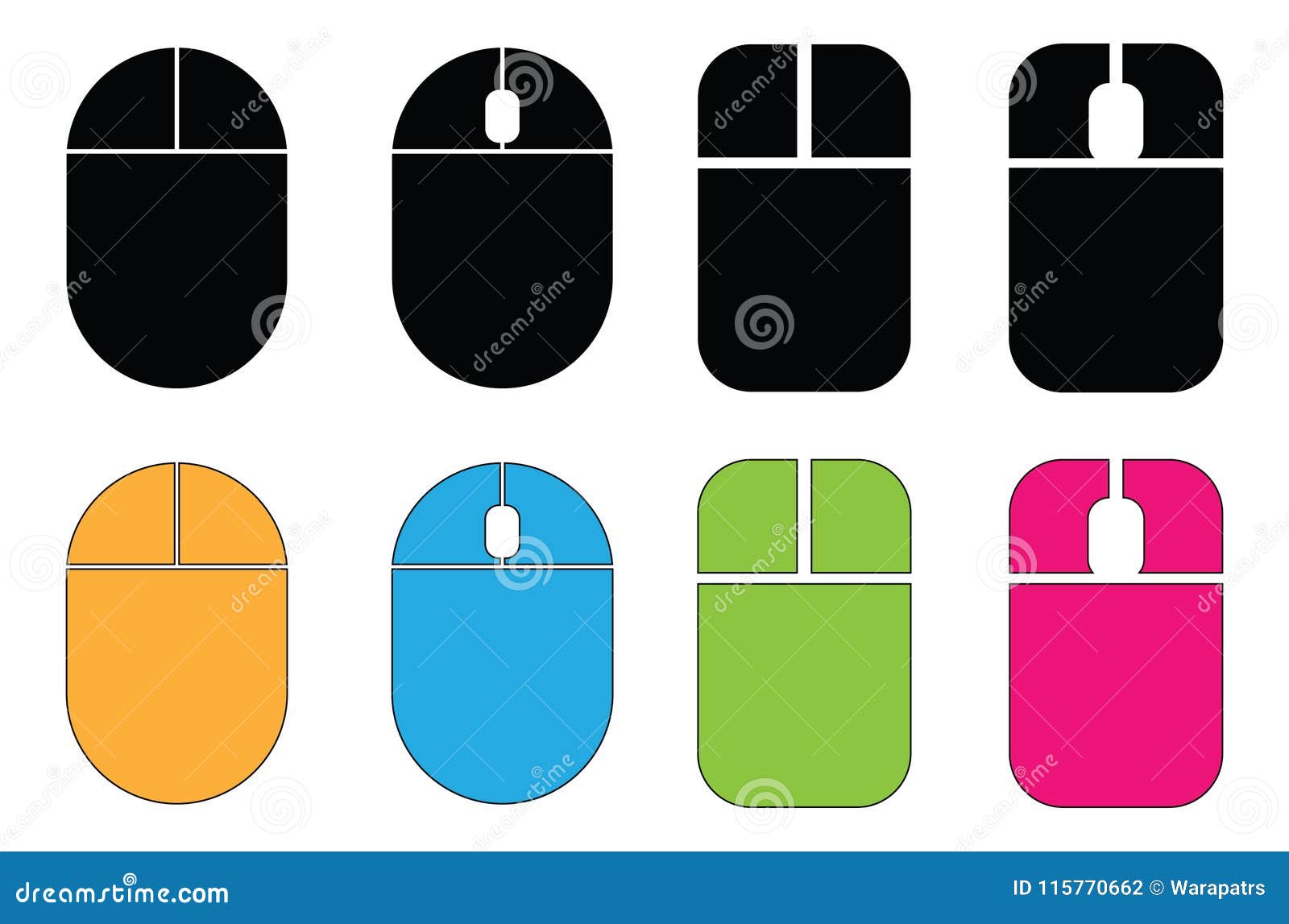 Colorful Computer Mouse Icon Stock Illustration - Illustration of mouse ...