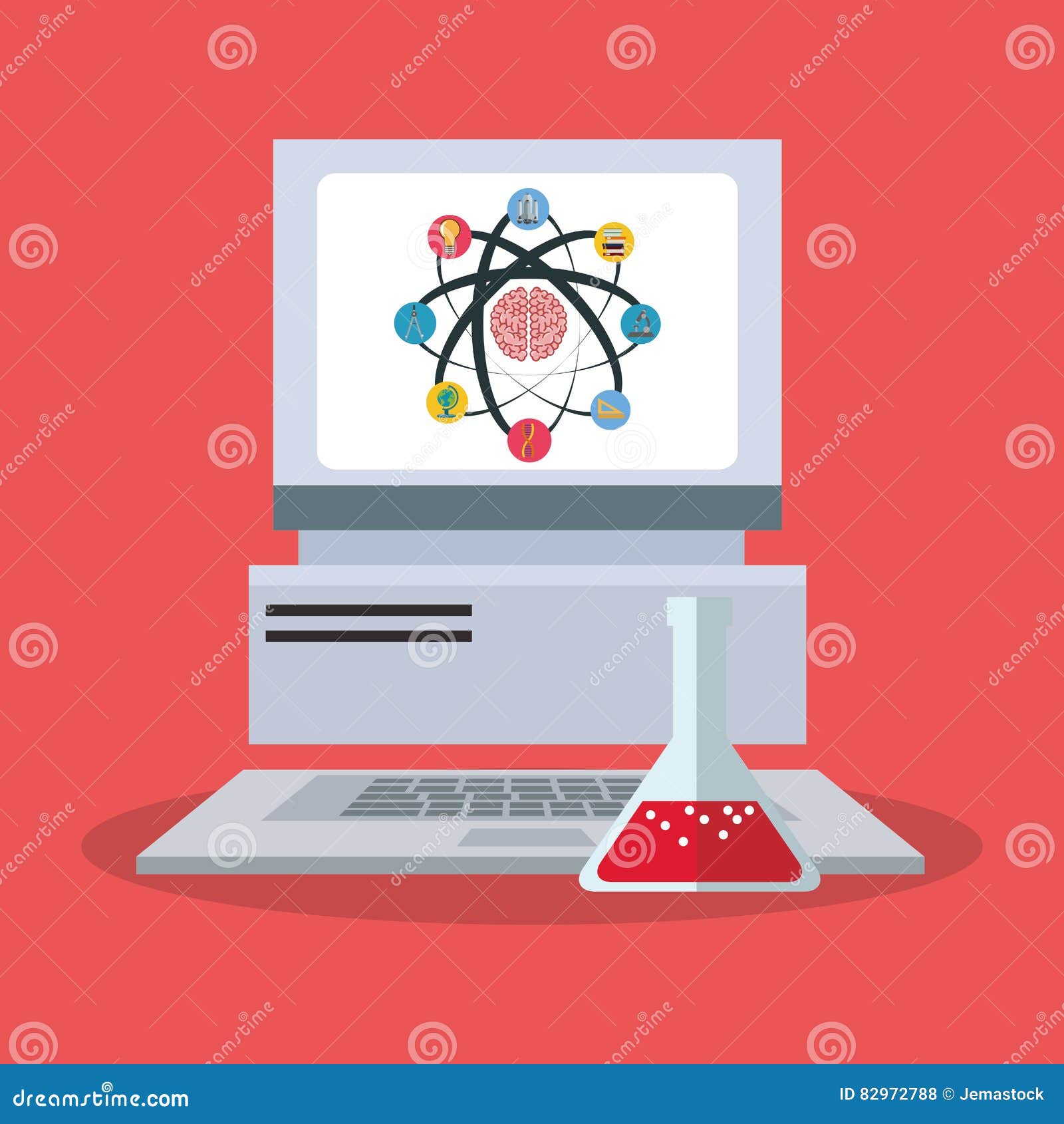 Colorful Computer and Science Design Stock Vector - Illustration of ...