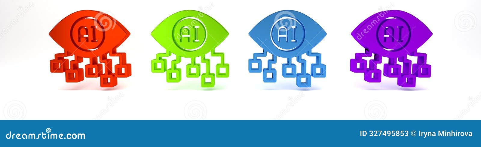 Colorful Computer Vision Icon Isolated on White Background. Technical ...