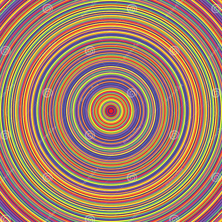 Colorful Concentric Circles Sharing the Same Center Creating Bold ...