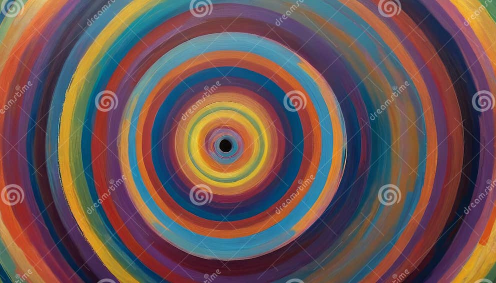 Colorful Concentric Circles in Vibrant Abstract Art Stock Image - Image ...