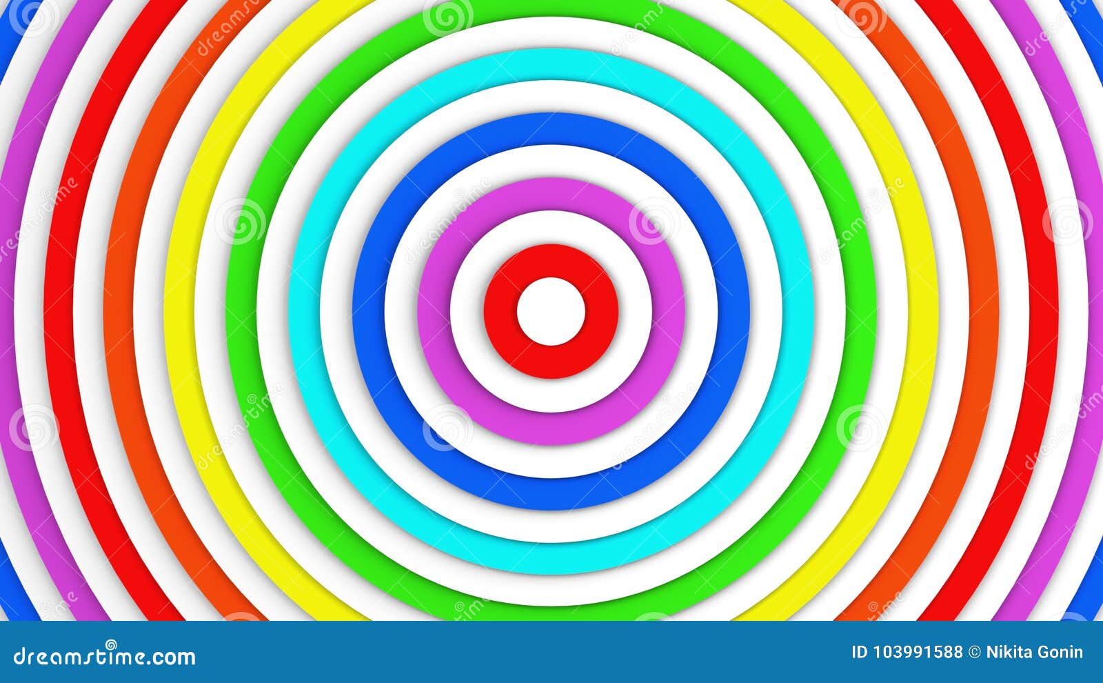 Colorful Concentric Lines Abstract 3D Render Stock Illustration ...