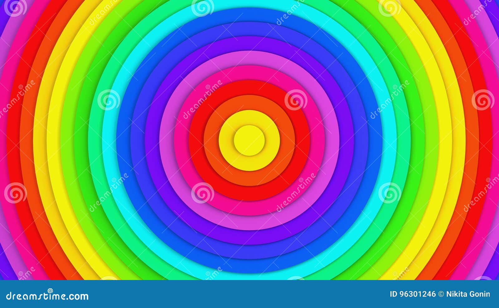 Colorful Concentric Circles Made Of Chain. Top View Of Cone Royalty ...