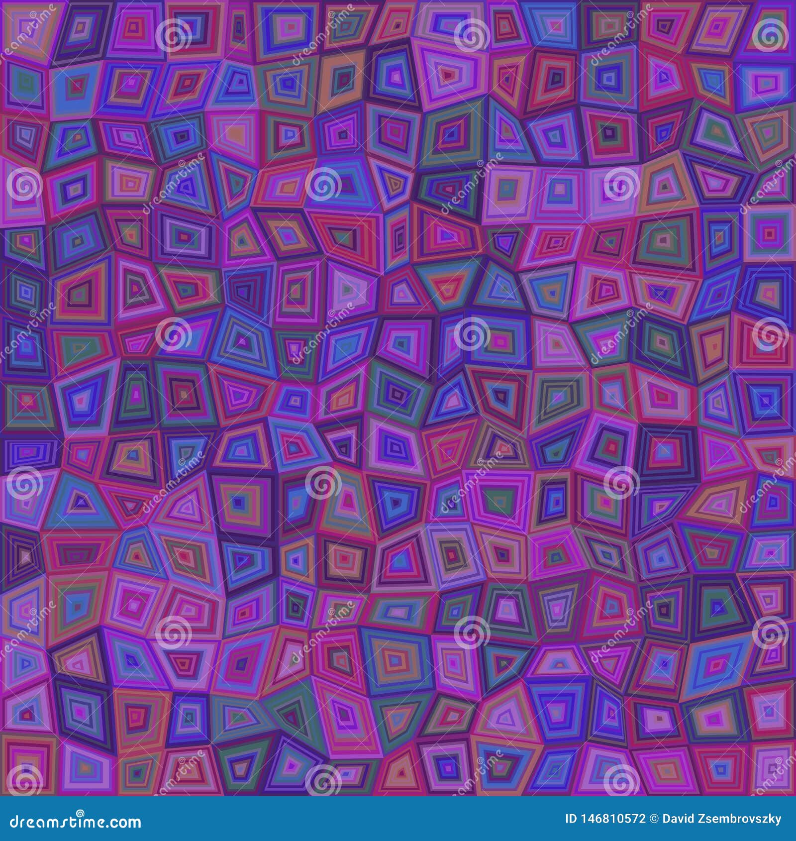 Colorful Concentric Rectangle Mosaic Background Stock Vector ...