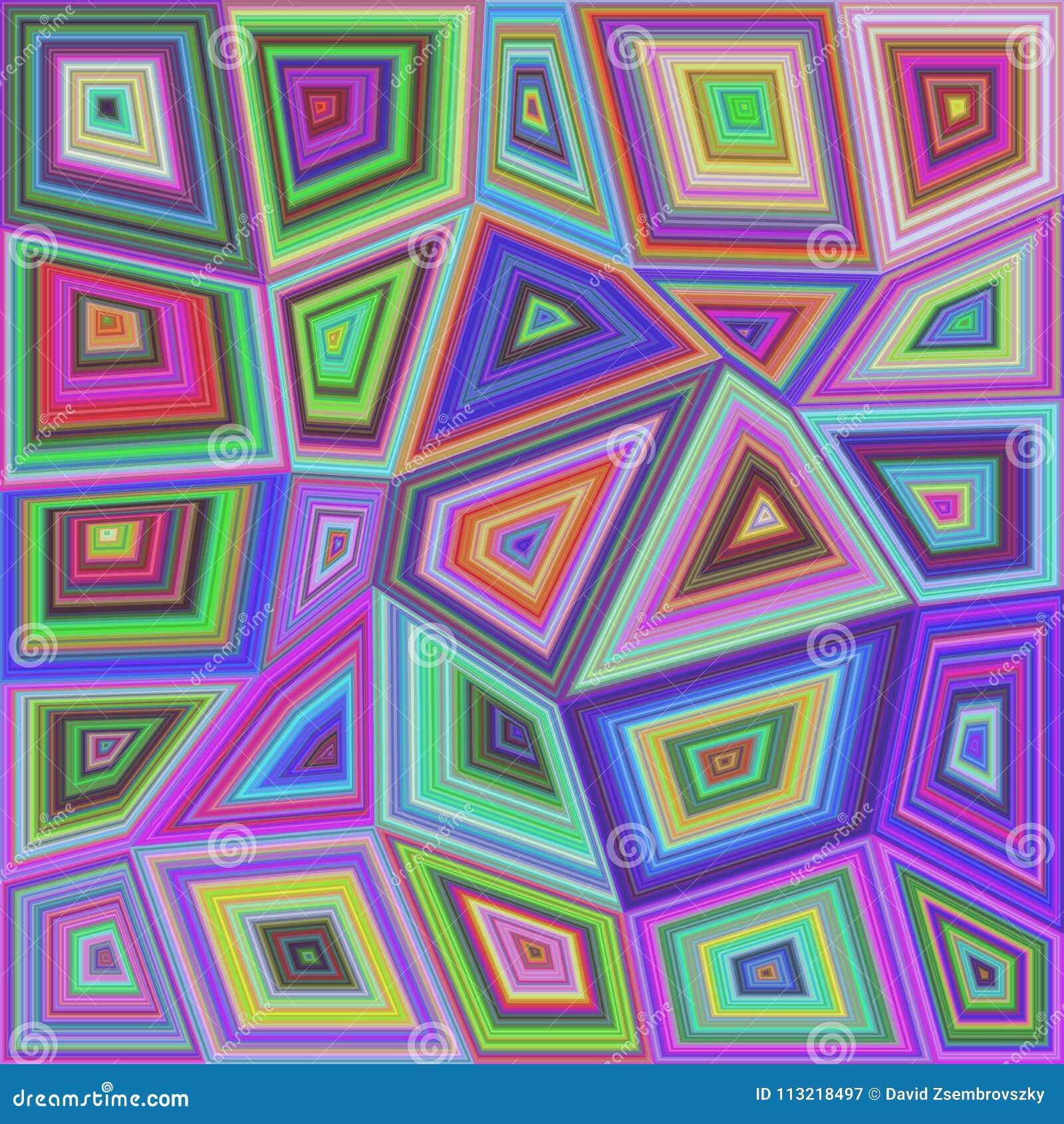 Colorful Concentric Rectangle Mosaic Background Stock Vector ...