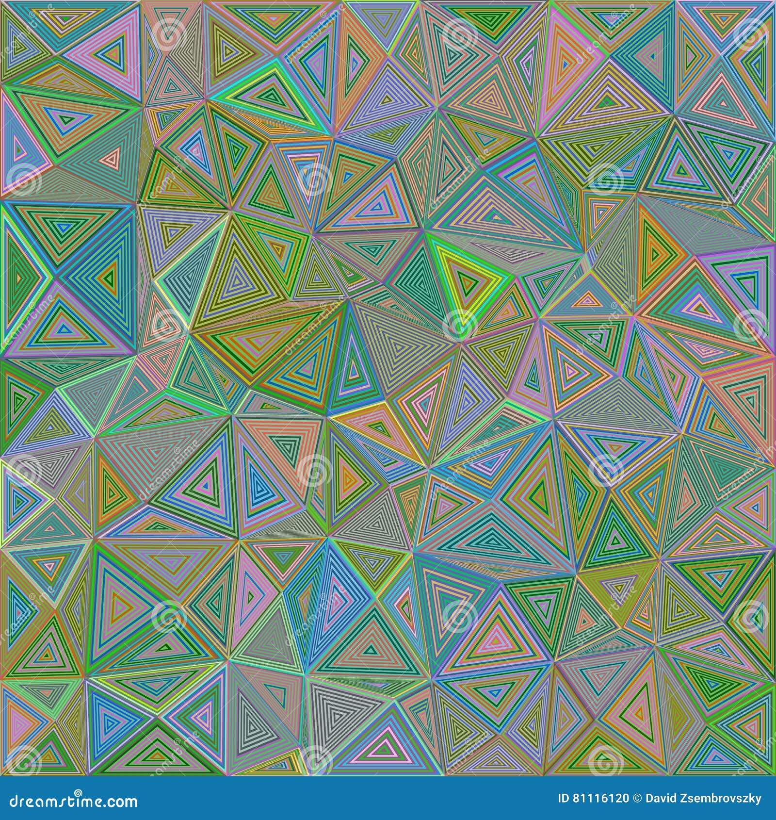 Colorful Concentric Triangle Mosaic Background Stock Vector ...