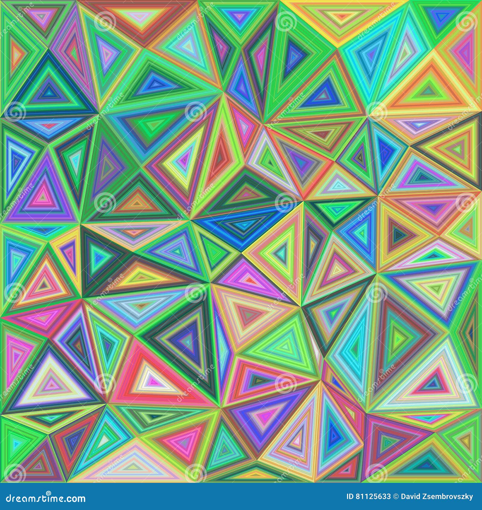 Colorful Concentric Triangle Mosaic Background Stock Vector ...