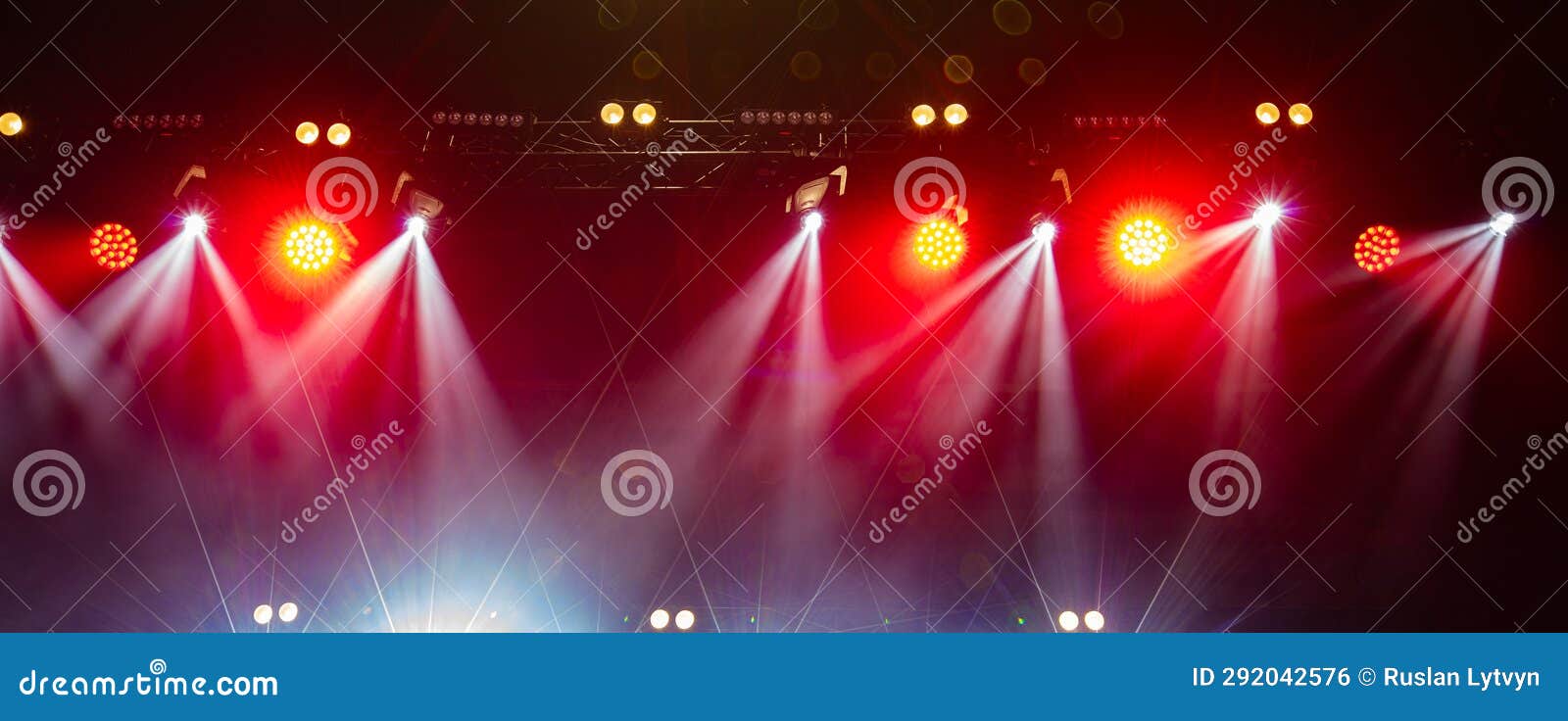 Colorful Concert Lights on Empty Stage Stock Photo - Image of festival ...