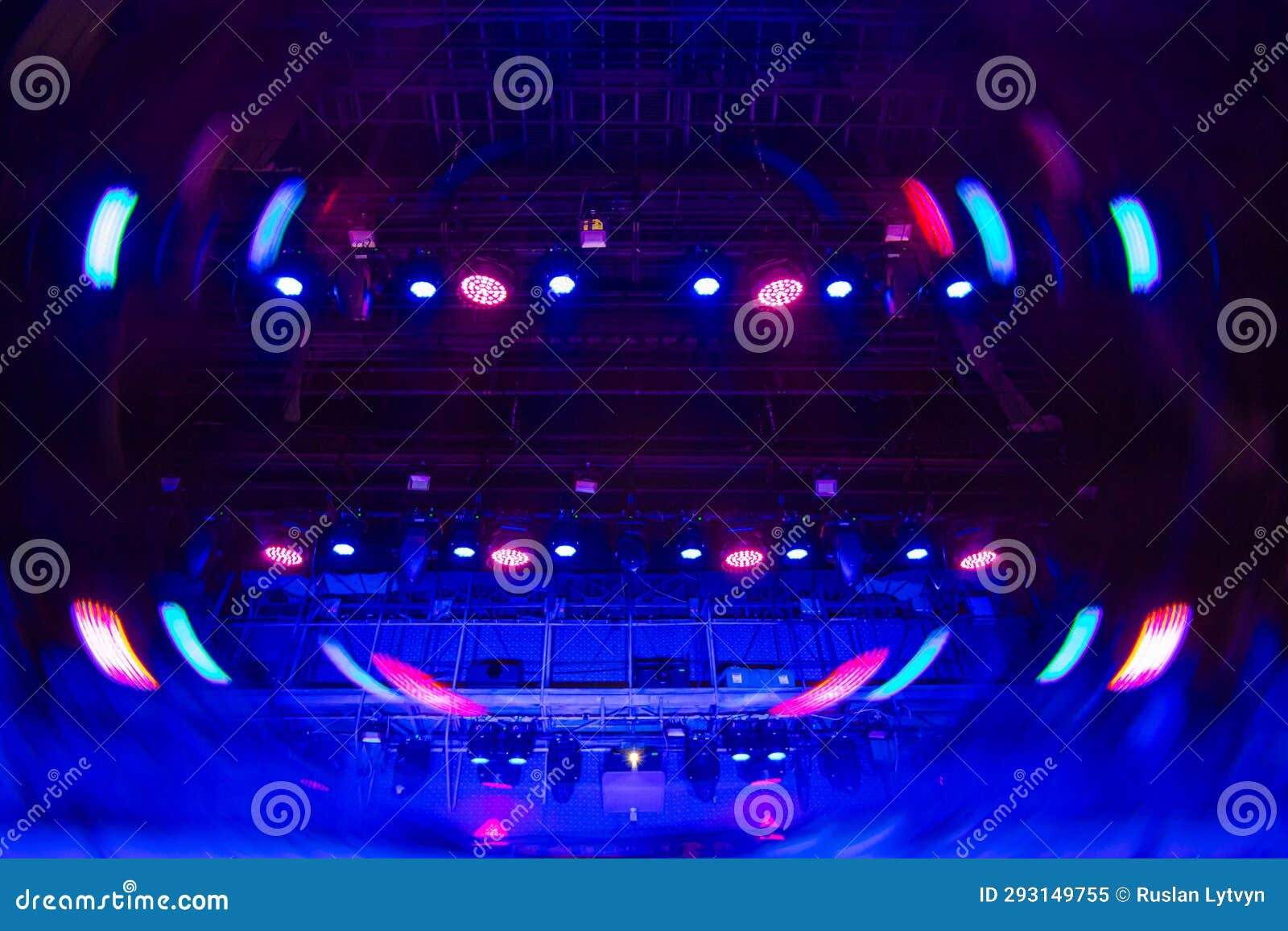 Colorful Concert Lights on Empty Stage Stock Image - Image of ...