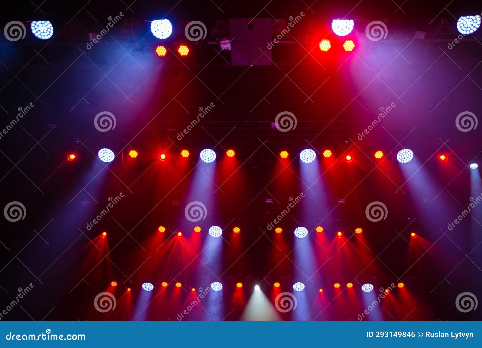 Colorful Concert Lights on Empty Stage Stock Photo - Image of bright ...