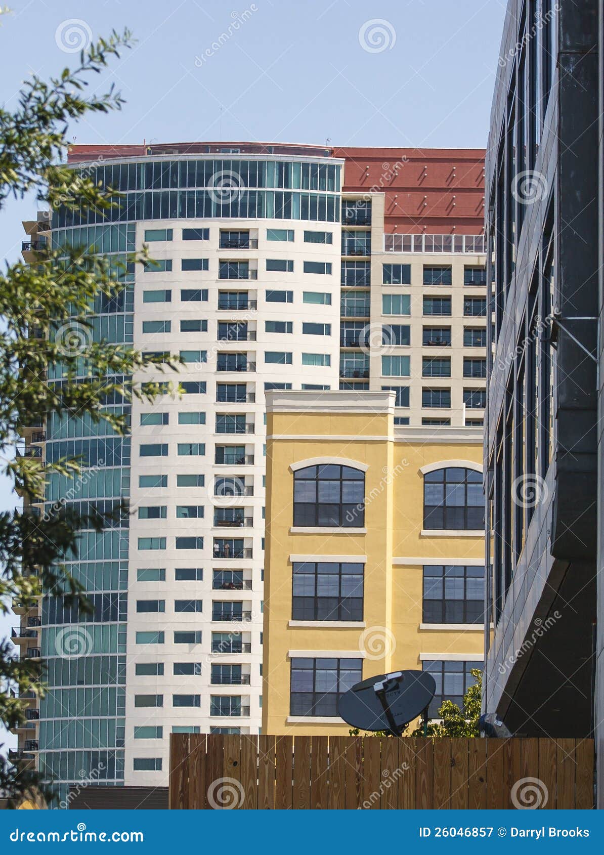 Colorful Condos in Mixed Use Complex Stock Image - Image of windows ...