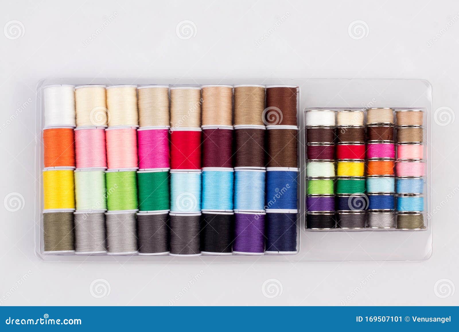 Colorful of Cone Threads in Packaging on White Stock Image - Image of ...