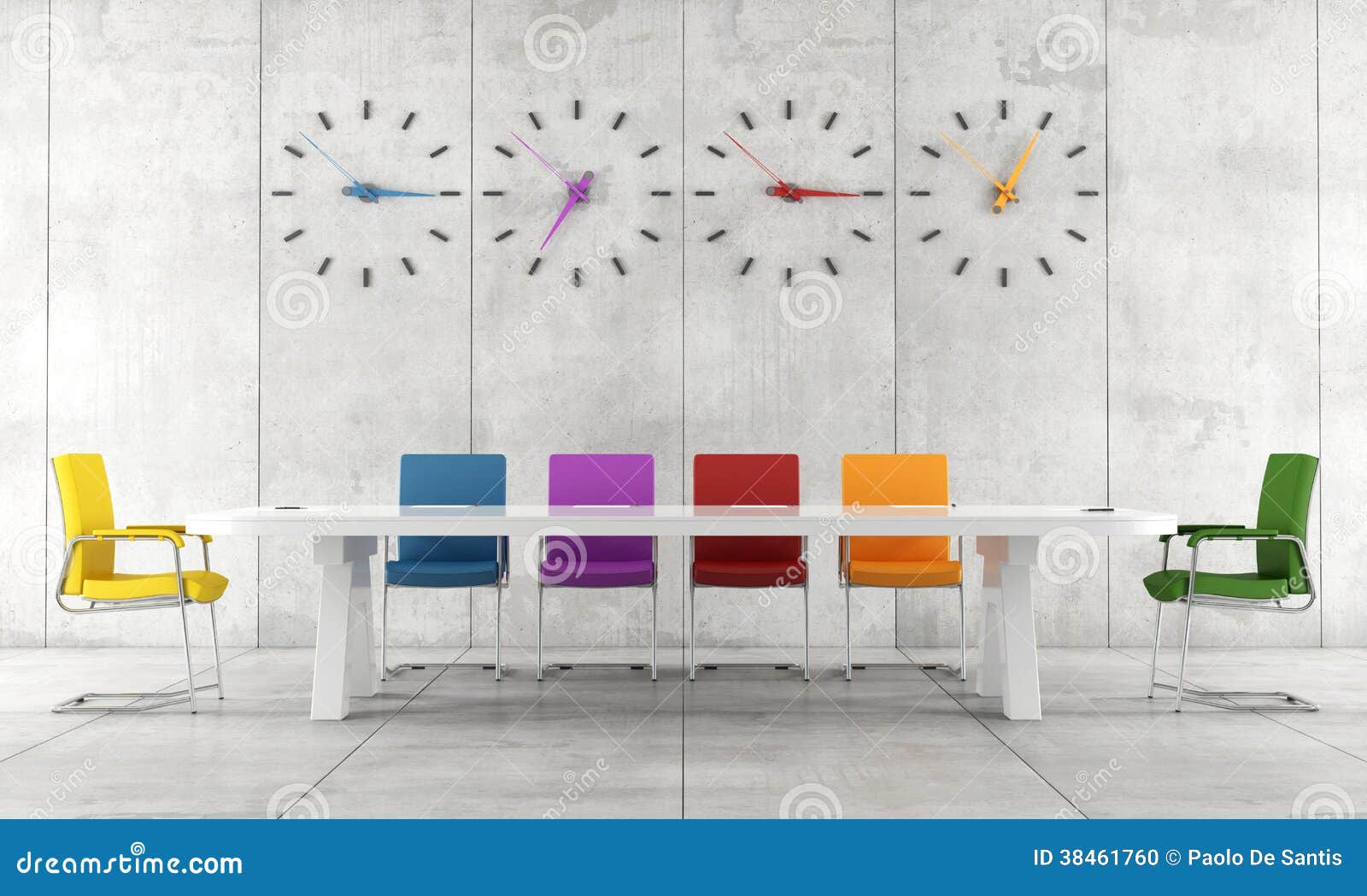 Colorful conference room stock illustration. Illustration of furniture ...