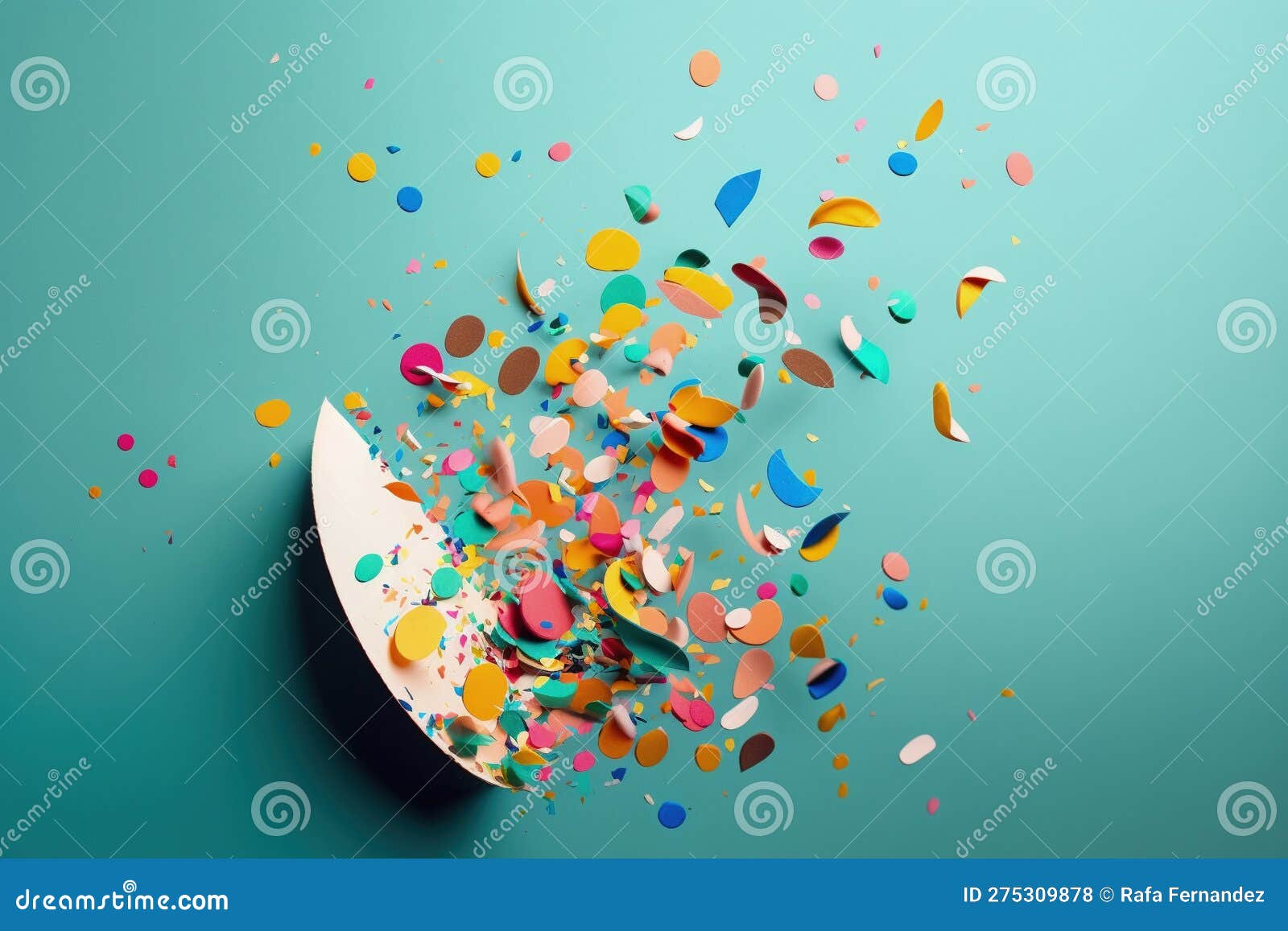 Colorful Confetti Background. Falling Confetti on Studio AI Background ...