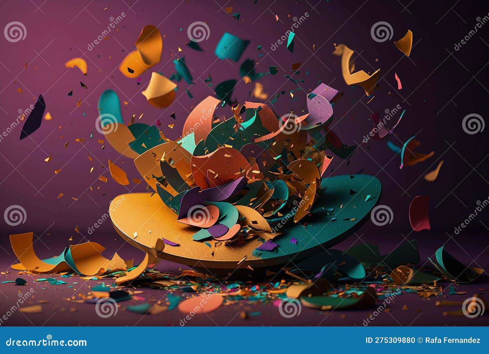 Colorful Confetti Background. Falling Confetti on Studio AI Background ...