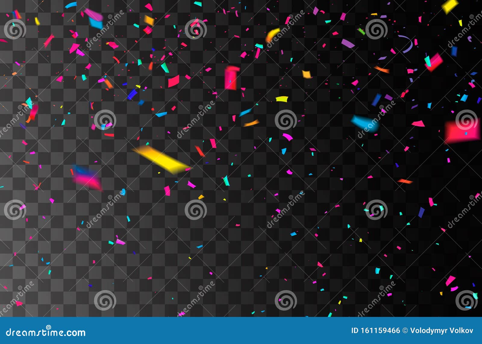 Colorful Confetti on Black Background. Stock Vector - Illustration of ...