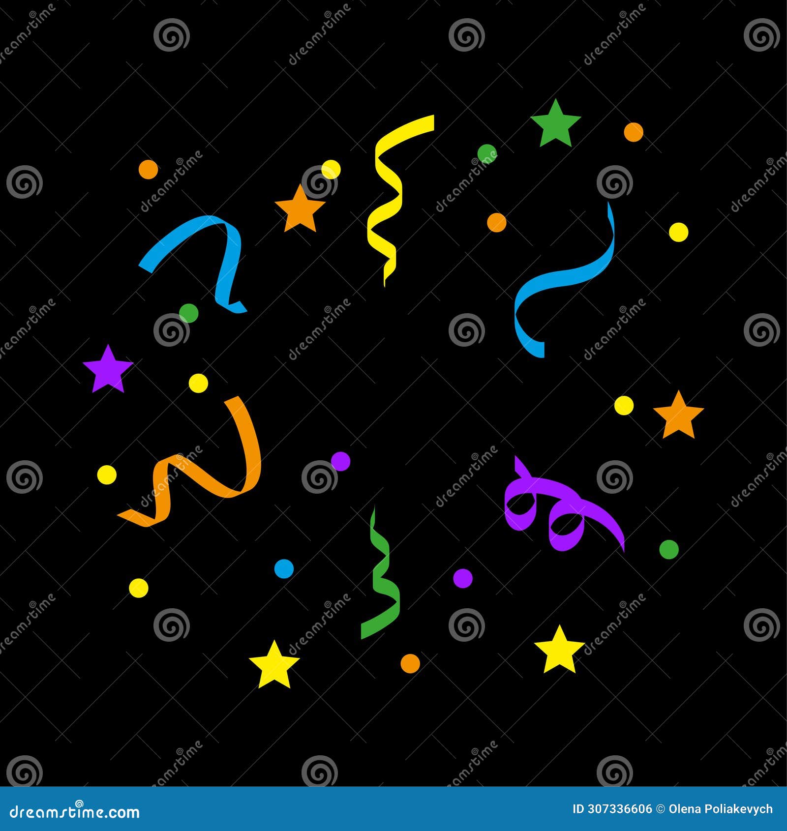 Confetti Clipart. Colorful Popping Ribbon Confetti. Simple Confetti ...