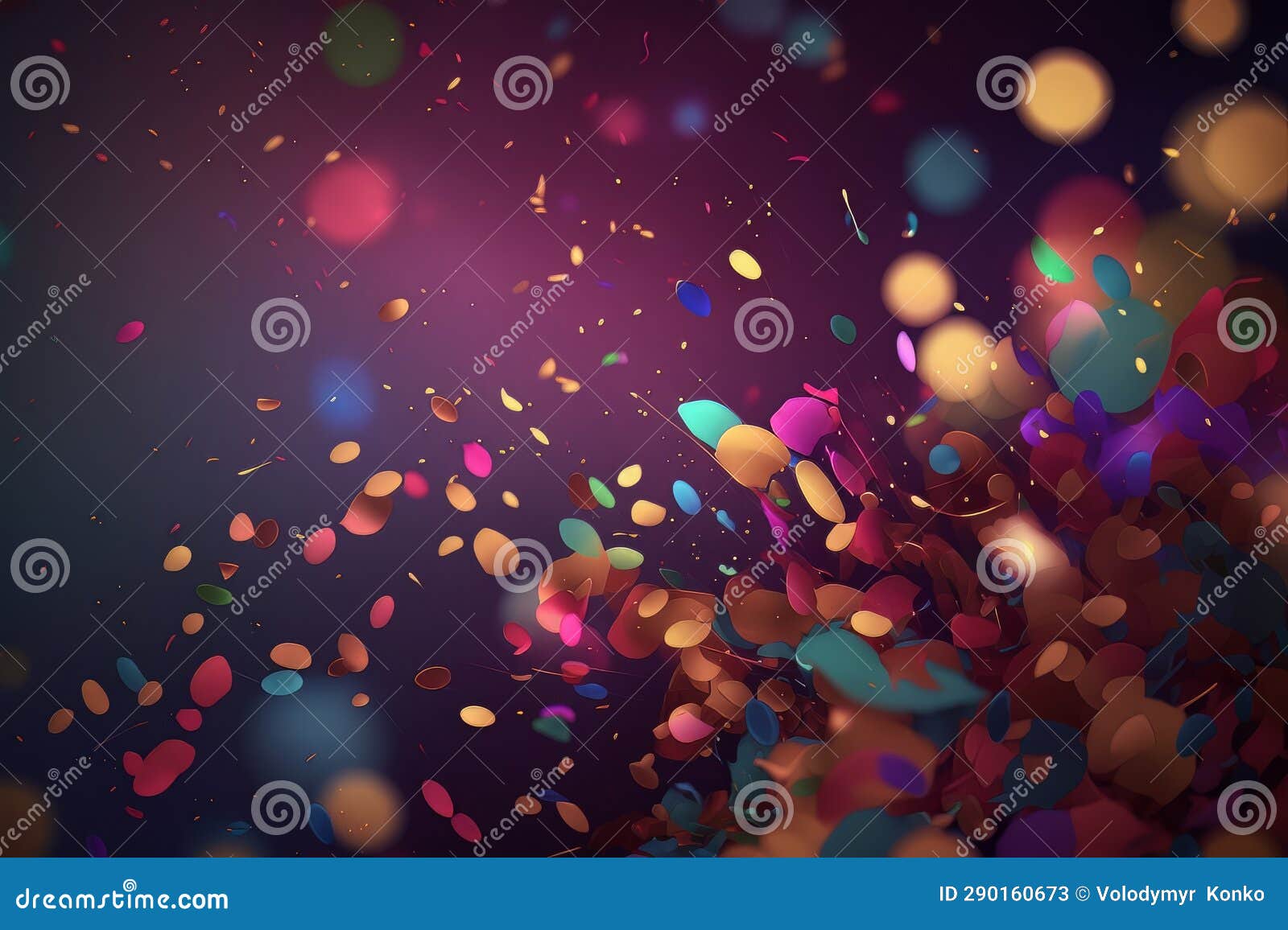 Colorful Confetti on Dark Background. Generative Ai Stock Illustration ...