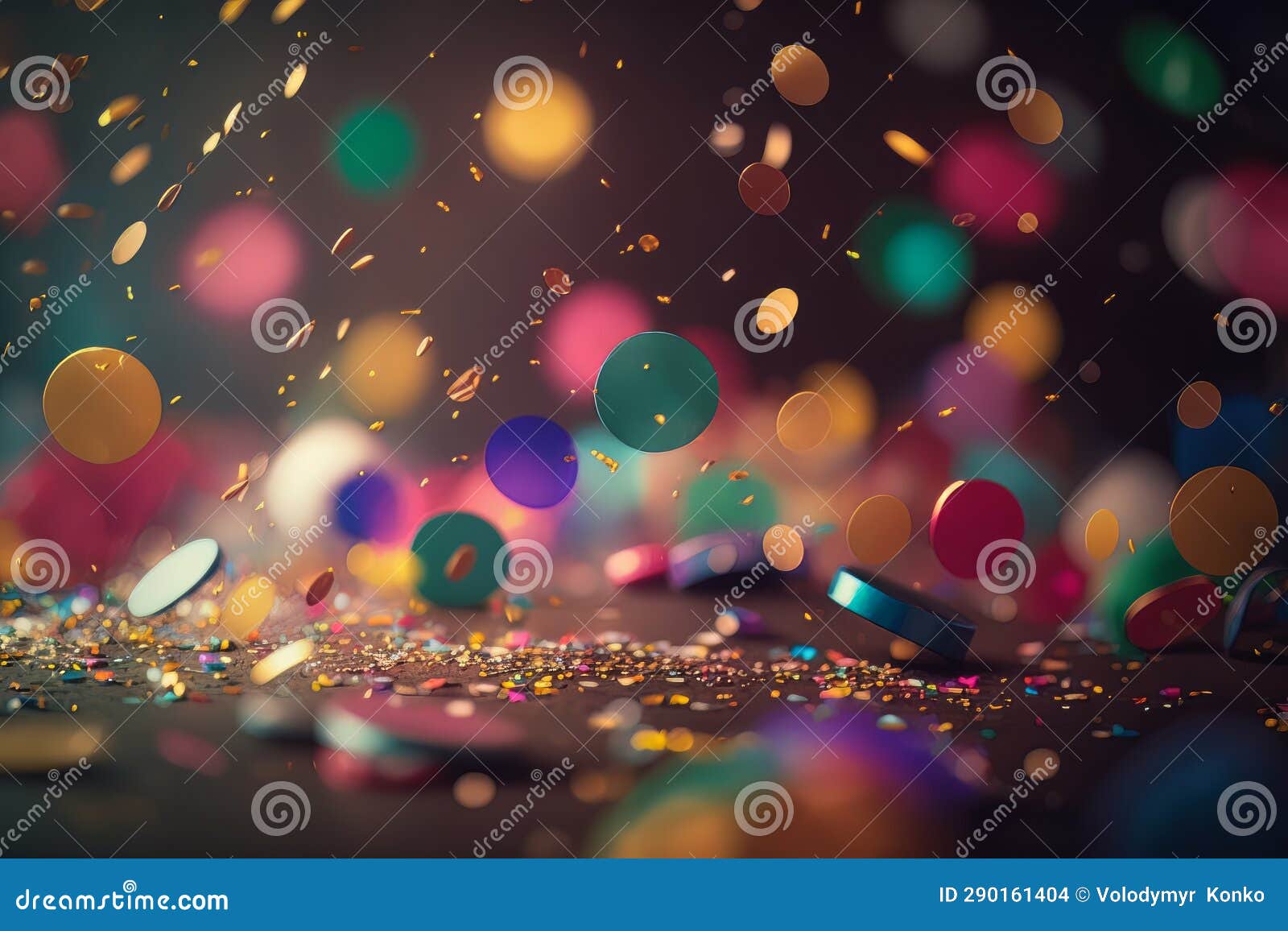 Colorful Confetti on Dark Background. Generative Ai Stock Photo - Image ...