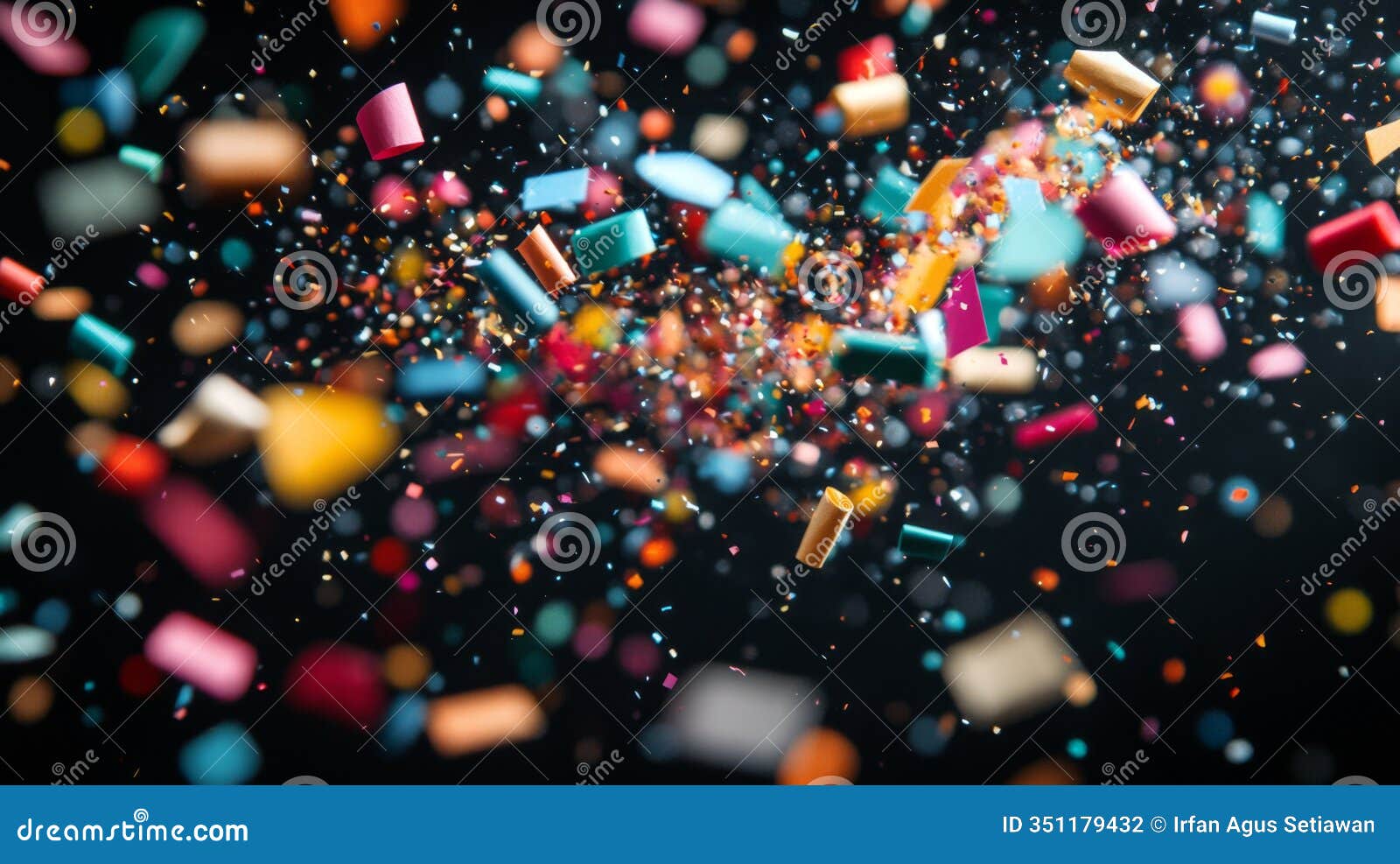 Colorful Confetti Exploding in Mid Air Stock Illustration ...